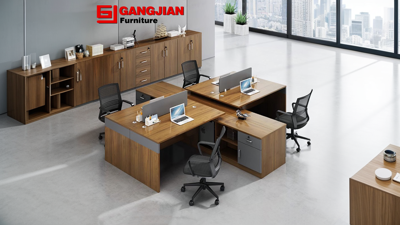 Modern Modular Office Table Set Wooden Bureau De Travail Staff Desk ...