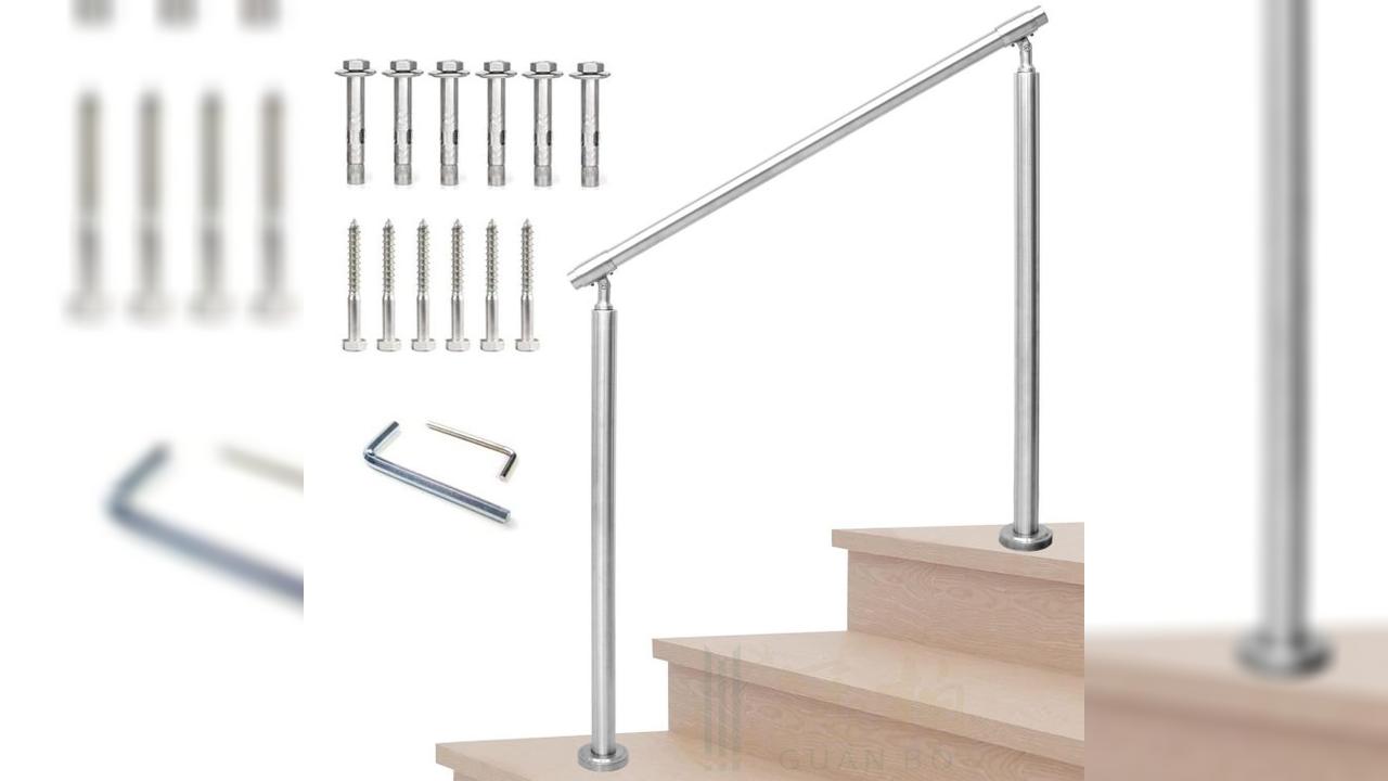Stainless Steel Stair Railing Design - Handrail Post Crossbar
