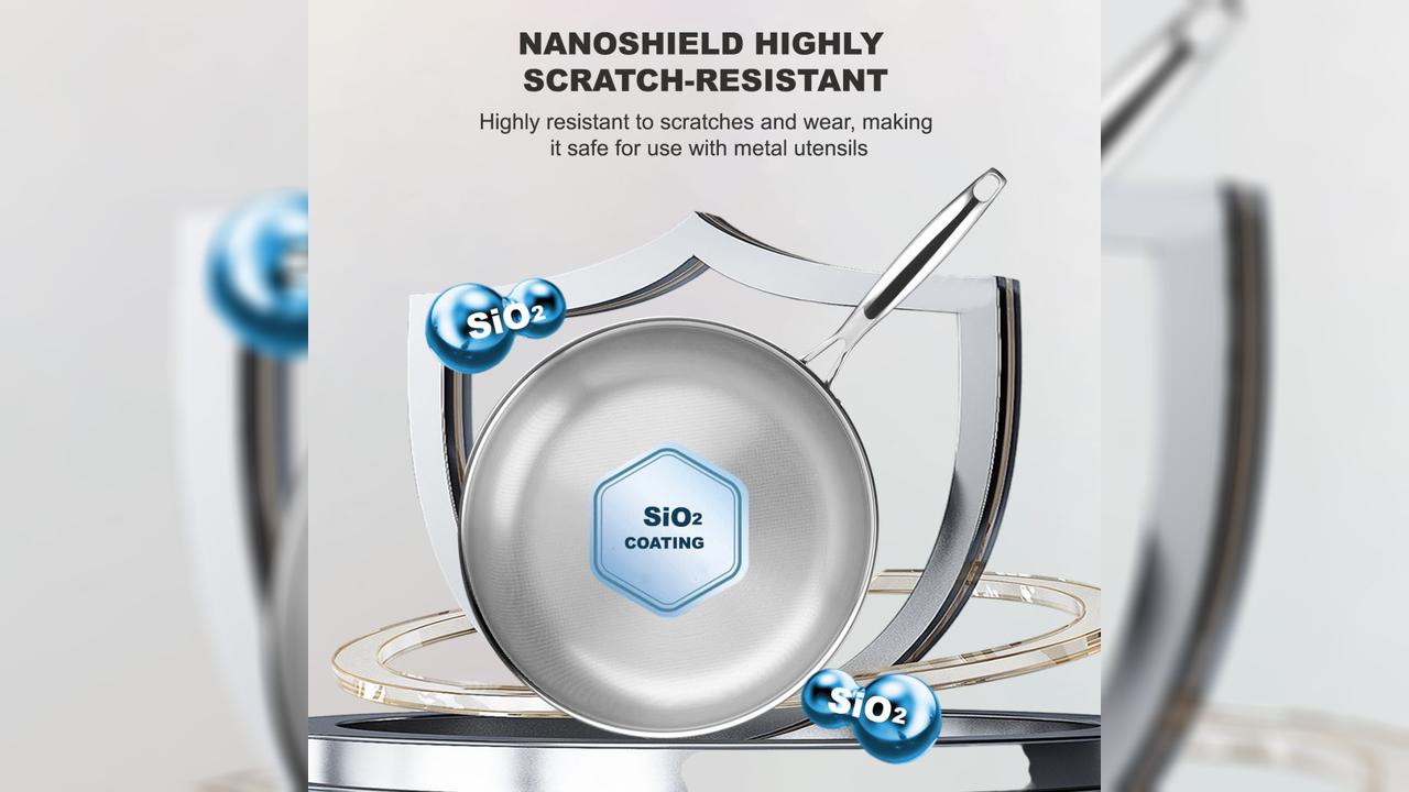 Triple Layer Frying Pan Kitchen 18/10 Stainless Steel Healthy Induction ...