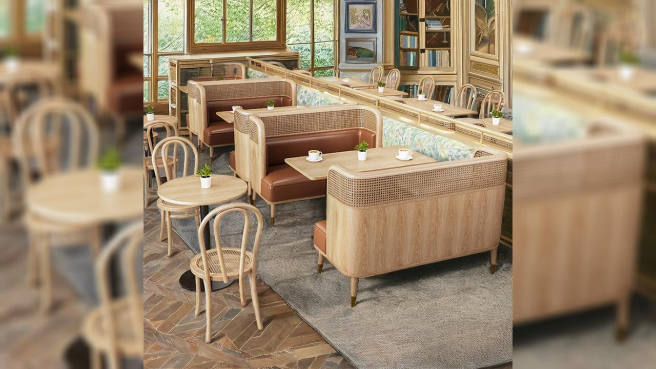 Custom Wooden Rattan Booth Sofa for Restaurants & Hotels | Modern Eco ...